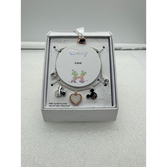 Disney | Jewelry | Nib Disney Love Fine Silver Plated Mickey And Minnie ...